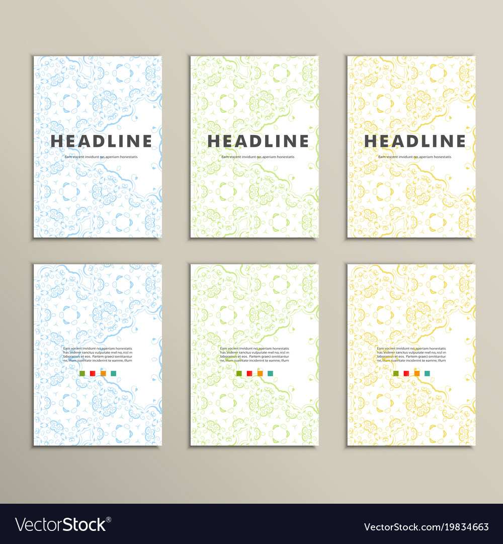 Set with abstract pattern Royalty Free Vector Image