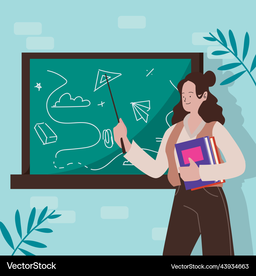 Teacher giving a class Royalty Free Vector Image