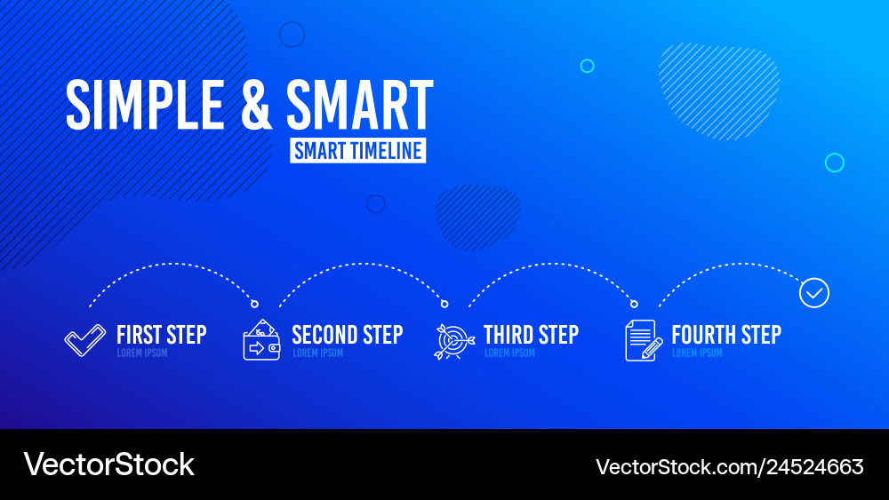 Tick target and wallet icons set article sign Vector Image