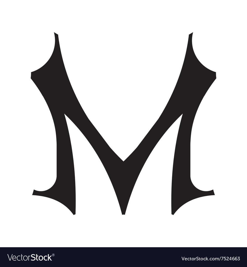 Vintage Style Letter M Royalty Free Vector Image