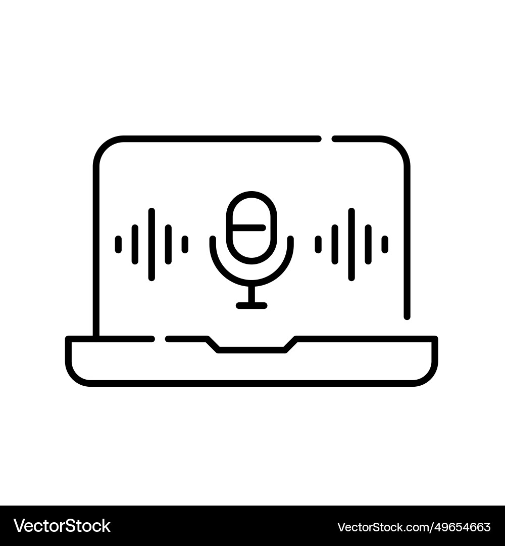 Voice assistant on laptop pixel perfect icon Vector Image