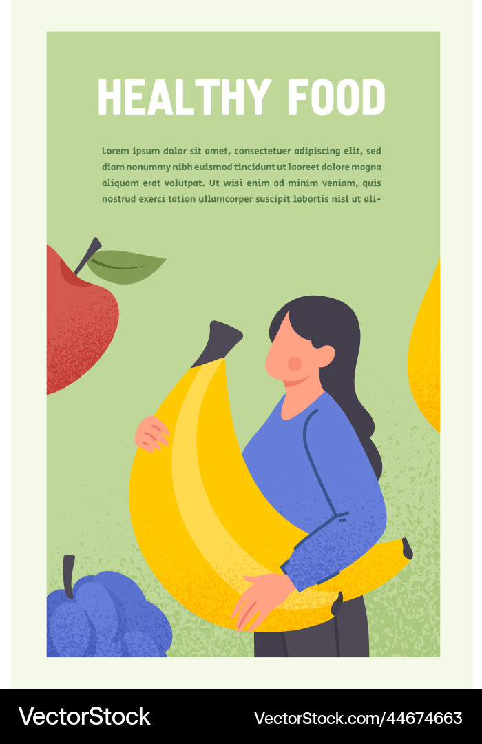 Woman with banana Royalty Free Vector Image - VectorStock