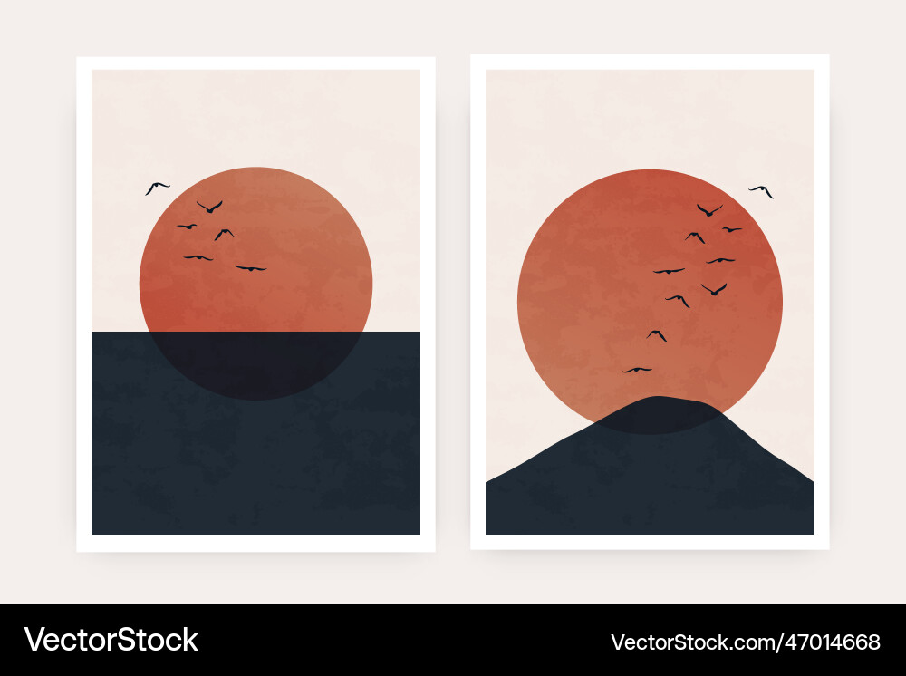 Abstract mountain landscape poster contemporary Vector Image