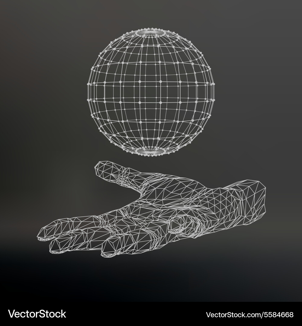 Ball on the arm hand holding a sphere Royalty Free Vector