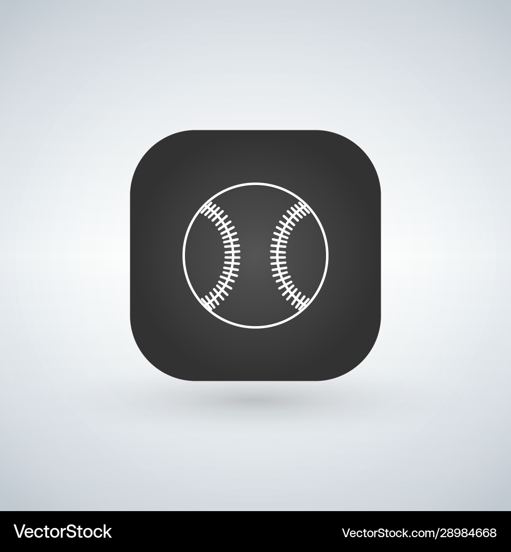 Baseball icon or logo in line style app square Vector Image