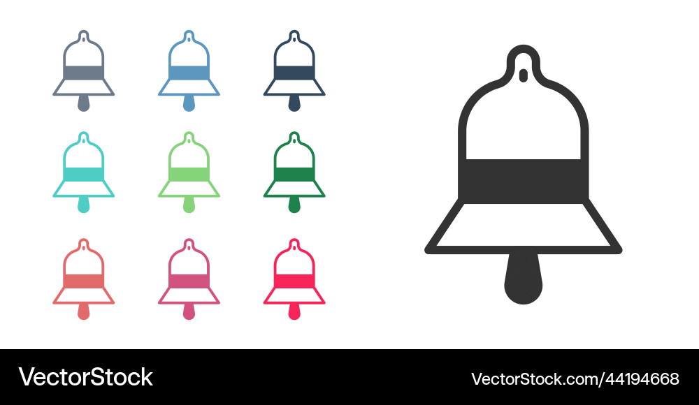 Black train station bell icon isolated on white Vector Image