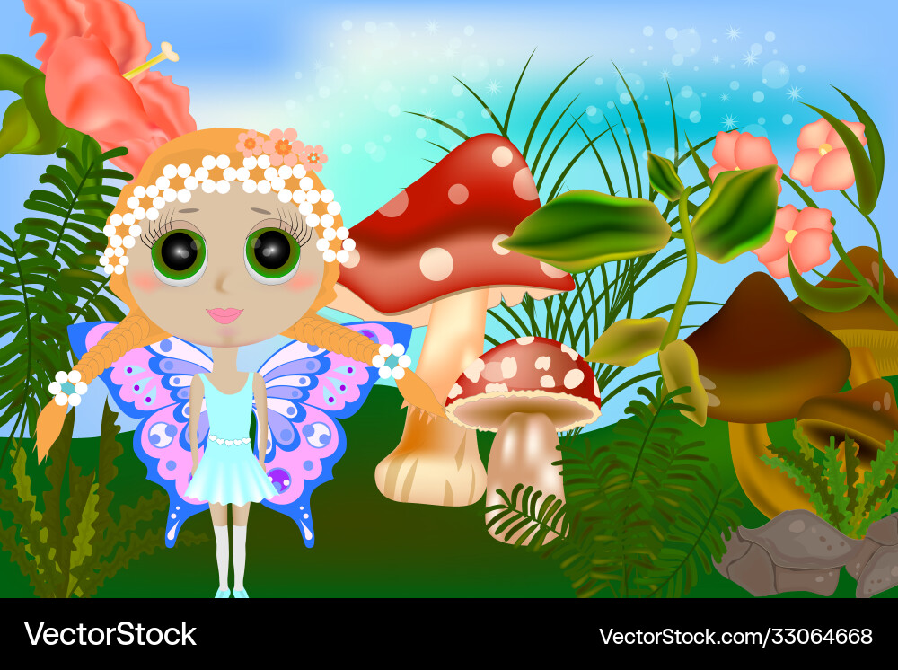 Bright fantasy a small fairy Royalty Free Vector Image