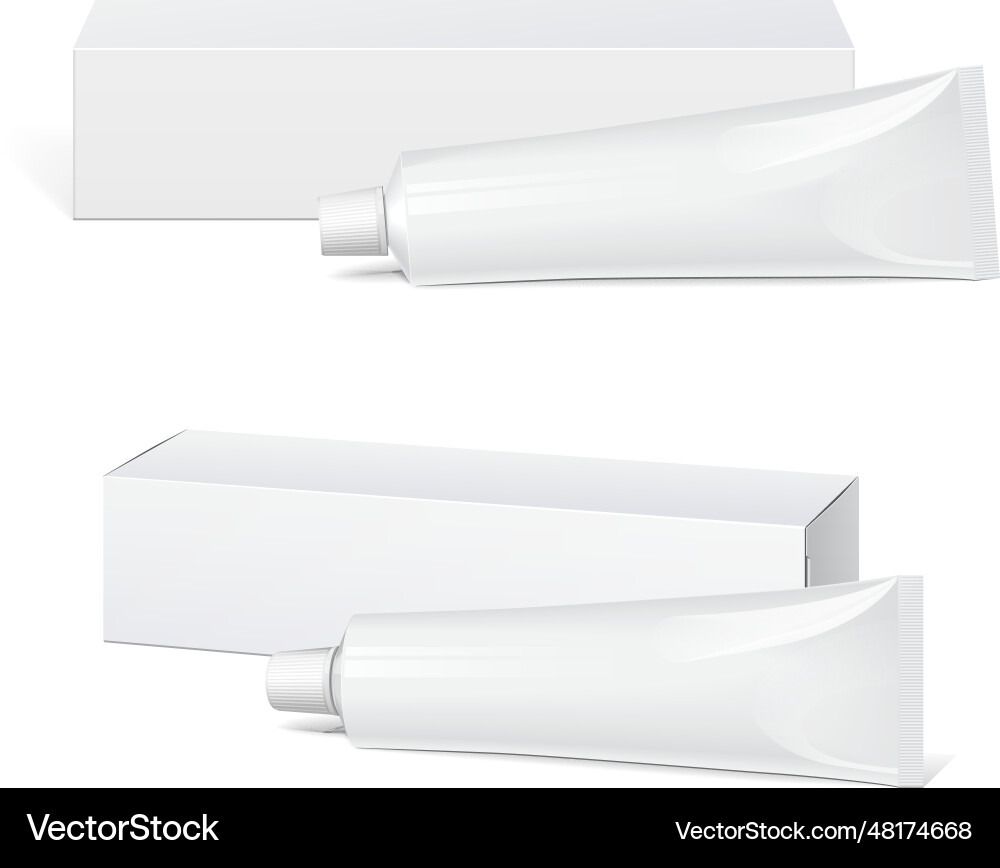 Cool realistic white tube and packaging for Vector Image