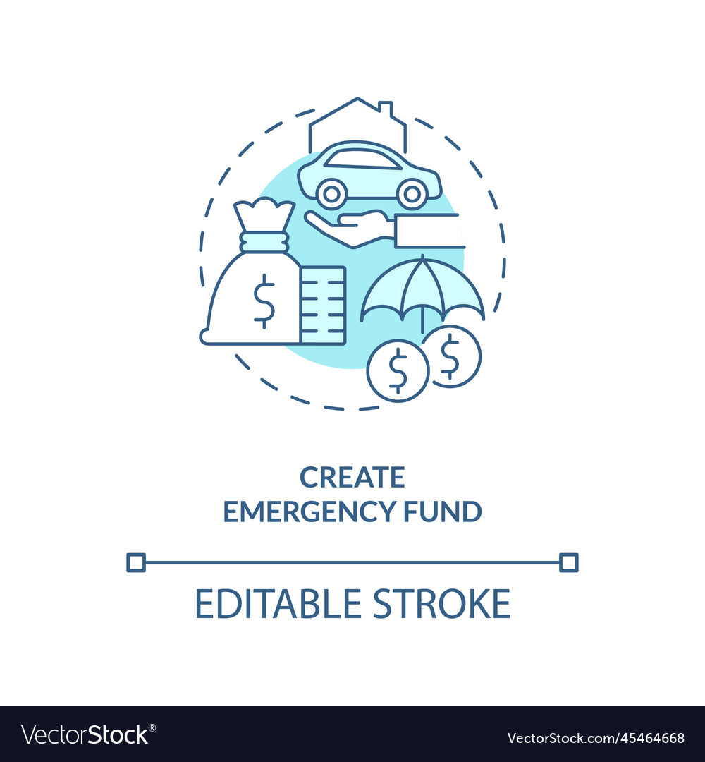 Create emergency fund turquoise concept icon Vector Image