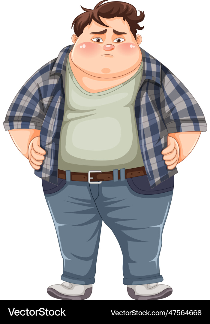 Fat male cartoon character Royalty Free Vector Image