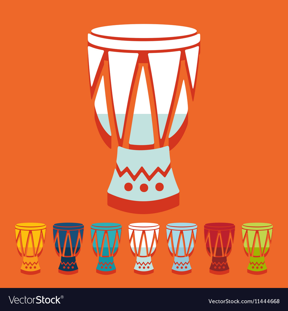 Flat design drum Royalty Free Vector Image - VectorStock