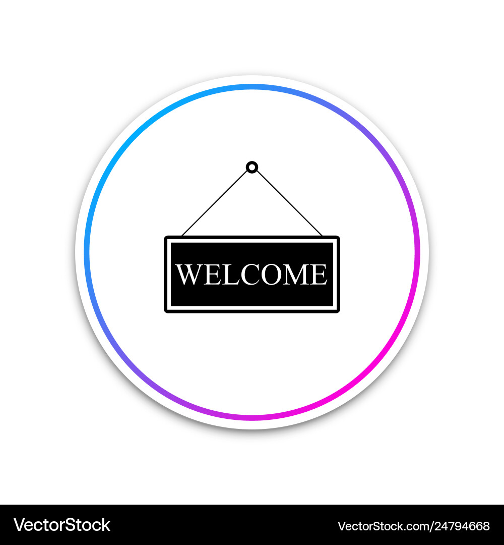 Hanging sign with text welcome icon isolated Vector Image