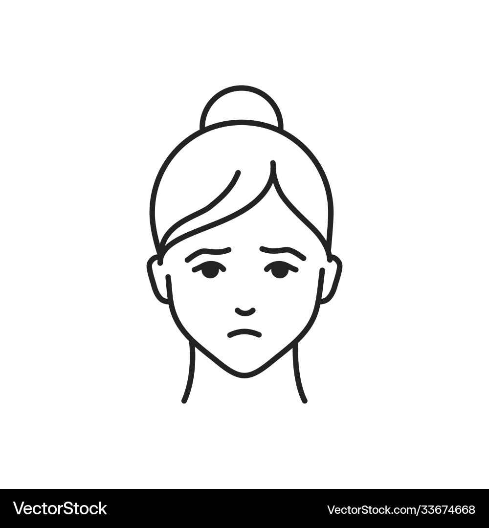 Human feeling despair line color icon face Vector Image