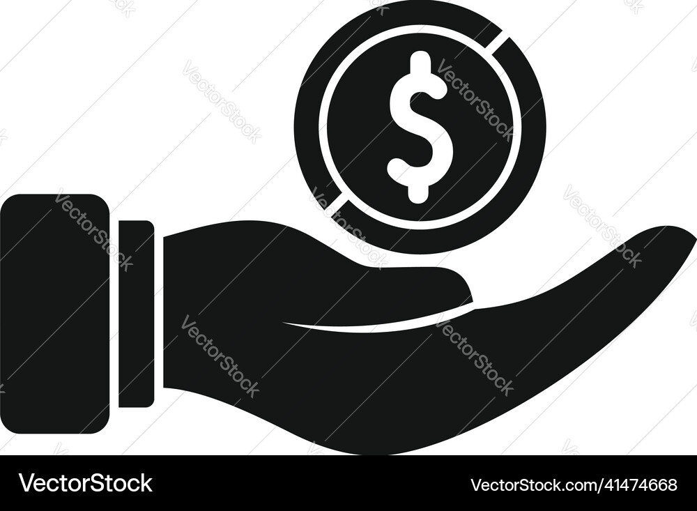 Keep money auction icon simple business Royalty Free Vector