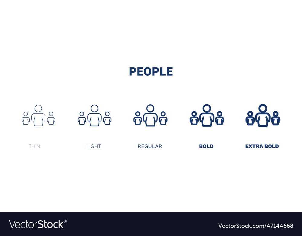 People icon thin light regular bold black Vector Image