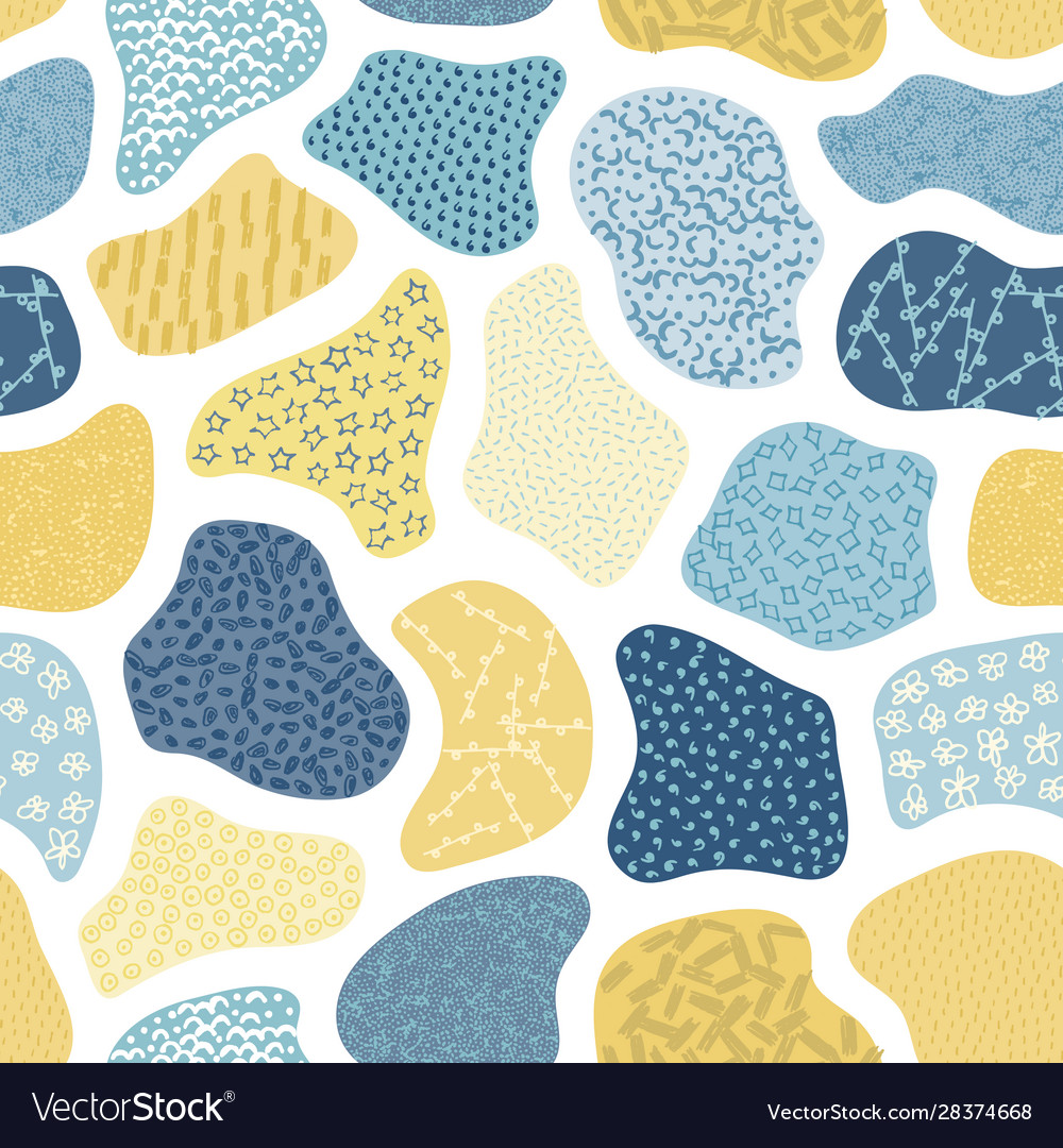 Seamless pattern with hand drawn abstract Vector Image