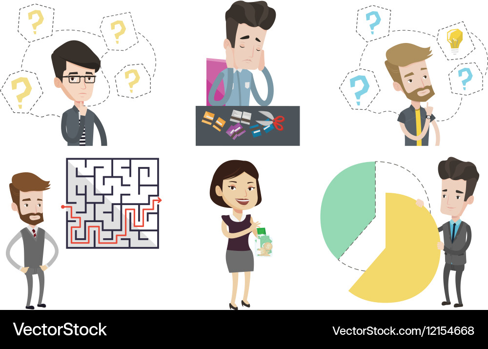 Set of business characters Royalty Free Vector Image