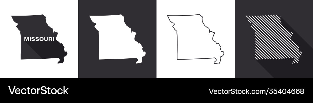 State missouri map united states Royalty Free Vector Image