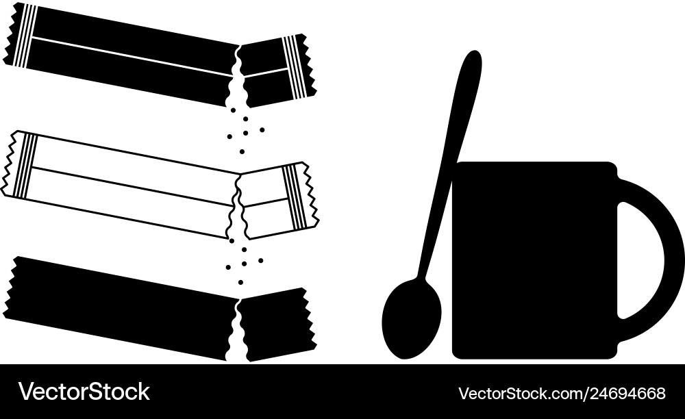 Sugar sachet icon or container sign with salt Vector Image