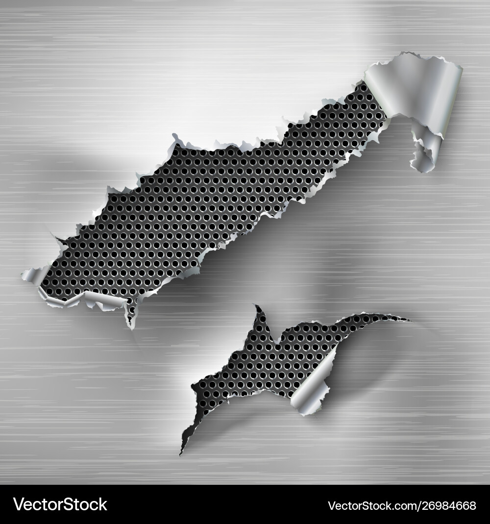 Torn ripped steel template sides with Royalty Free Vector