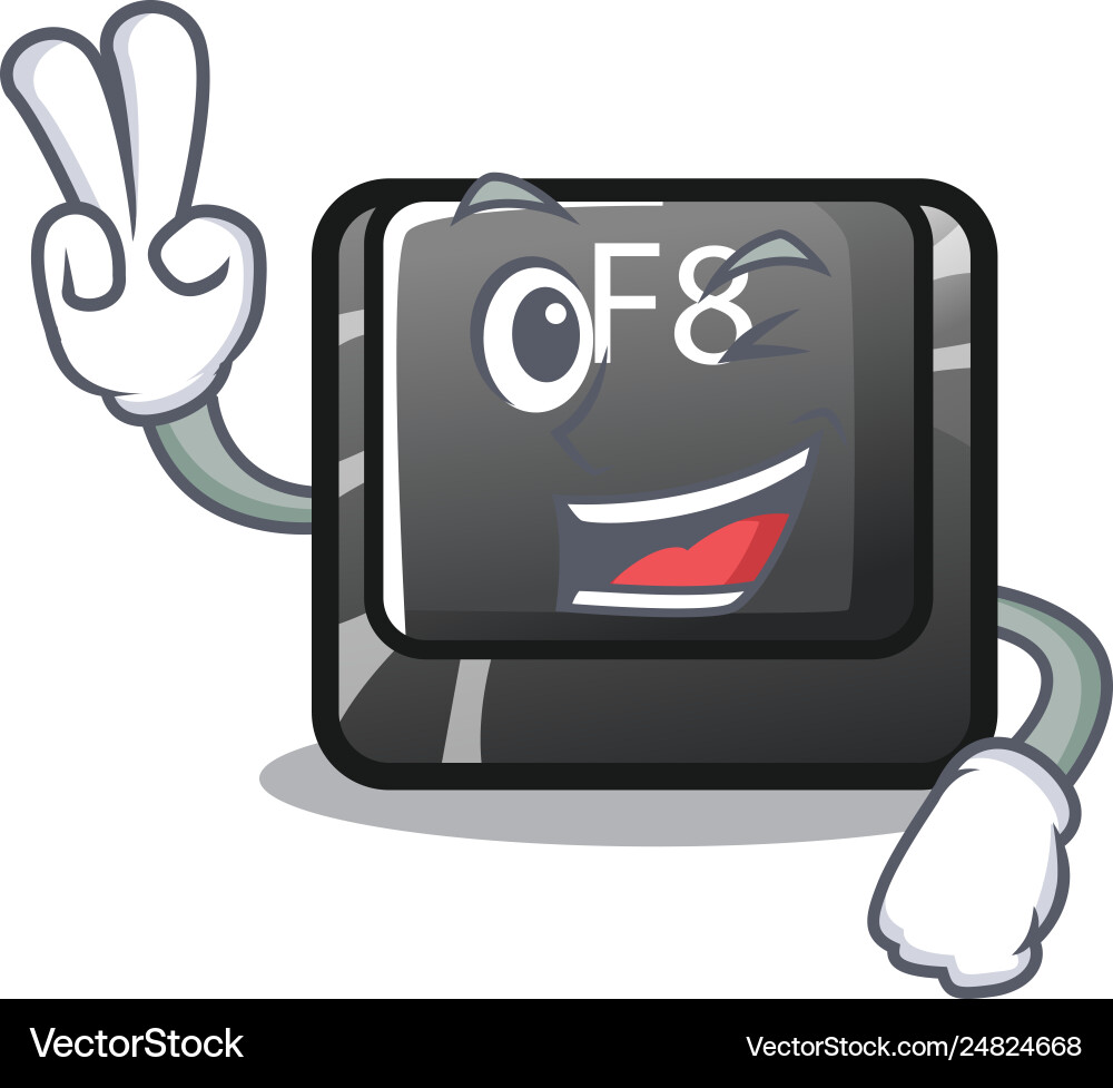 Two finger button f8 isolated with cartoon Vector Image