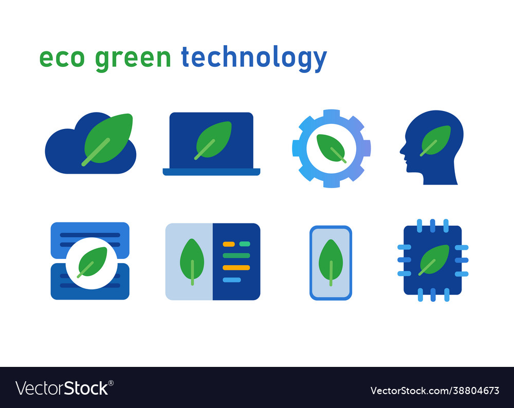 Eco green tech technology low power server Vector Image Eco green tech technology low power server Vector Image