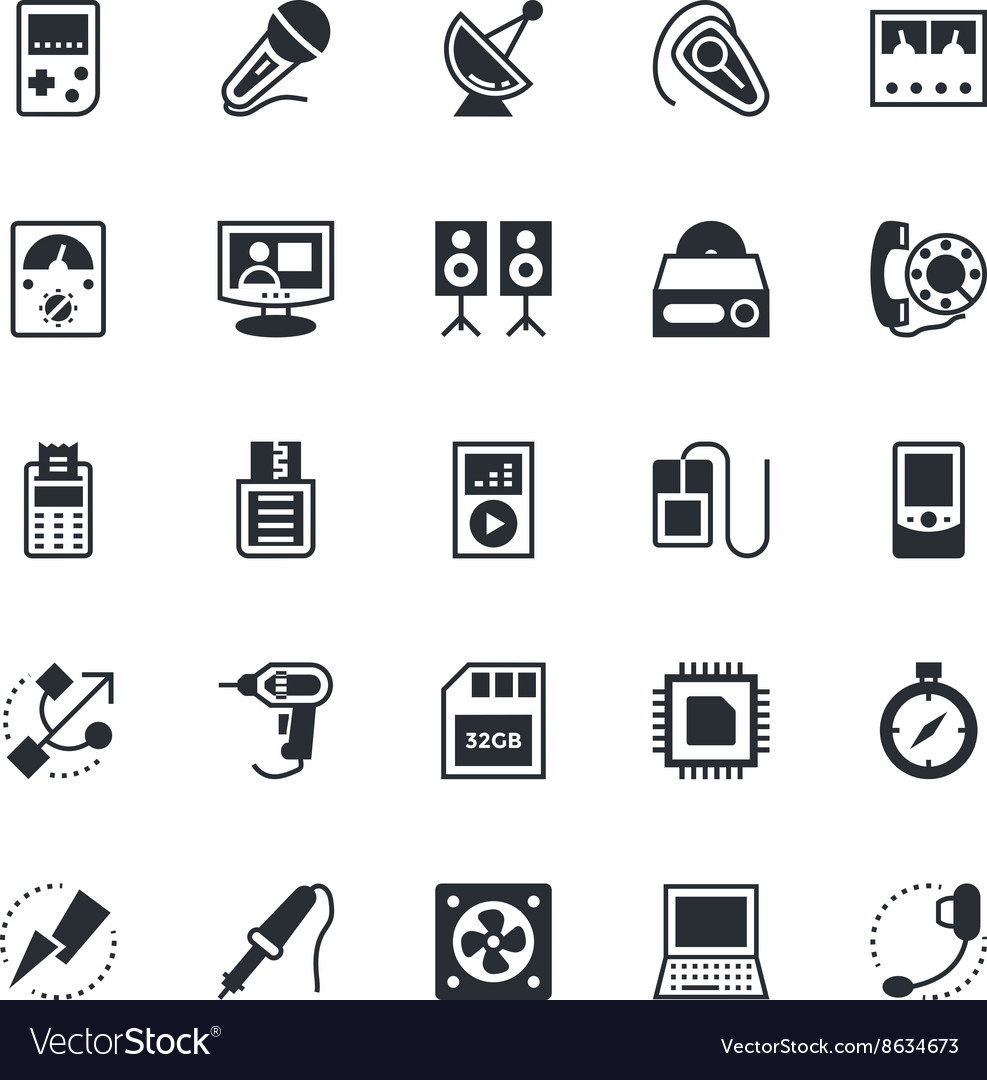 Electronics icons 3 Royalty Free Vector Image - VectorStock