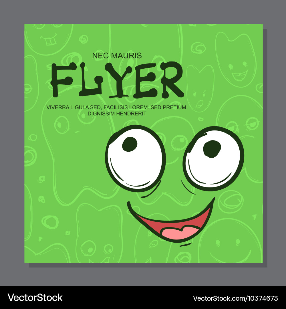 Flyers with funny faces cartoon-style Royalty Free Vector