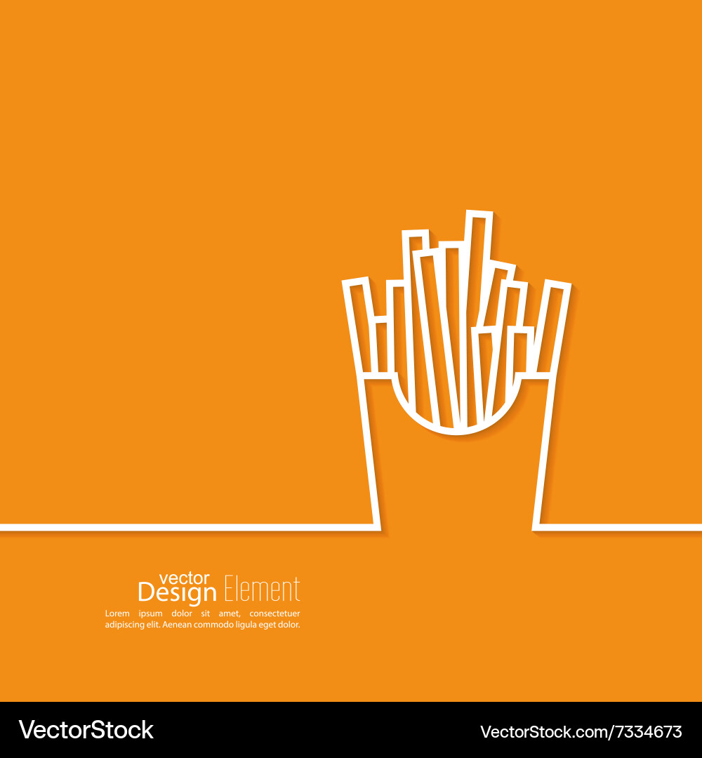 French fries in paper box Royalty Free Vector Image