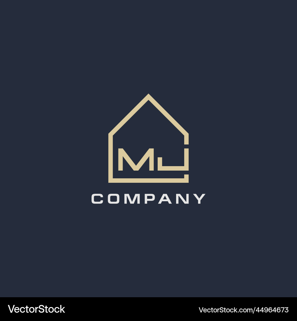 Initial letter mj real estate logo with simple Vector Image