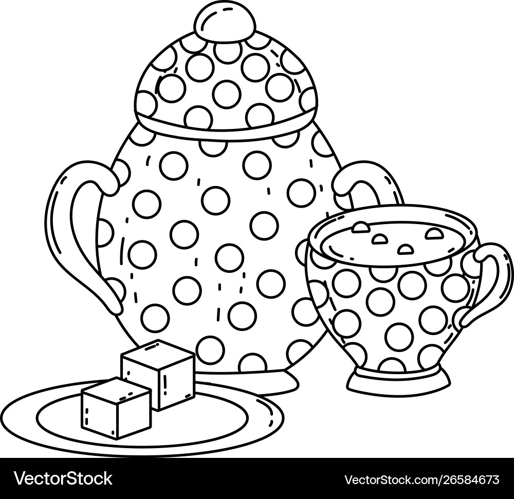 Isolated sugar bowl and coffee cup design Vector Image