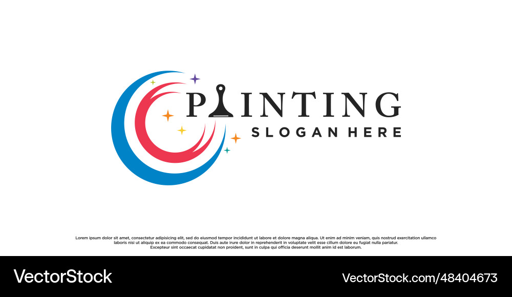 Painting logo design inspiration with unique Vector Image