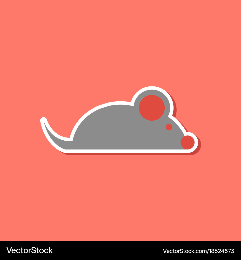 Paper sticker on stylish background pet mouse Vector Image