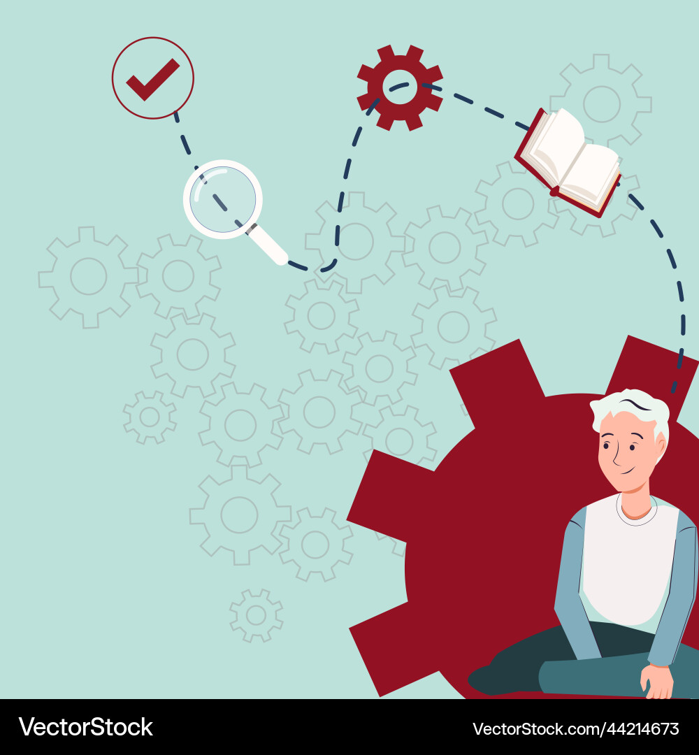Sitting man thinking new ideas businessman Vector Image