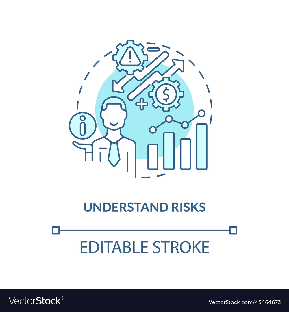 Understand risks turquoise concept icon Royalty Free Vector Understand risks turquoise concept icon Royalty Free Vector