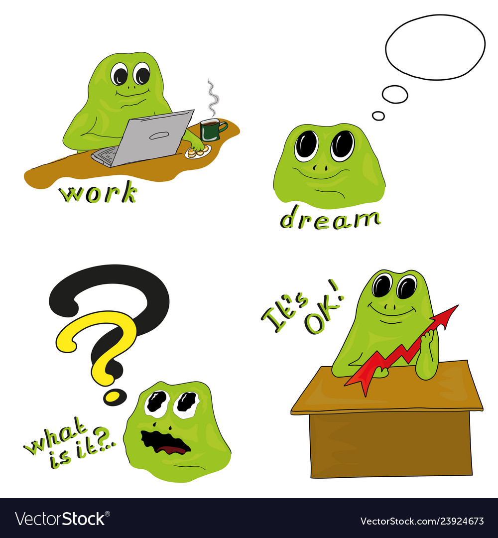 Working process with frog Royalty Free Vector Image