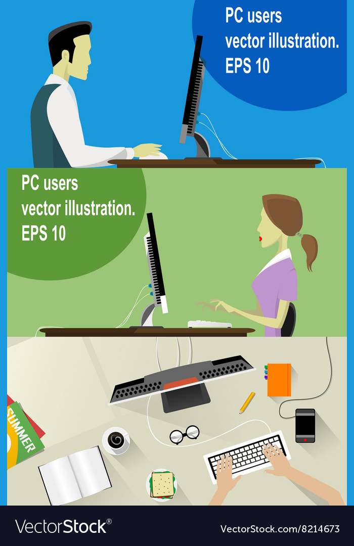 Workplace Concept Flat Royalty Free Vector Image