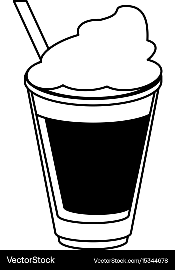 Coffee beverage with whipped cream icon imag Vector Image