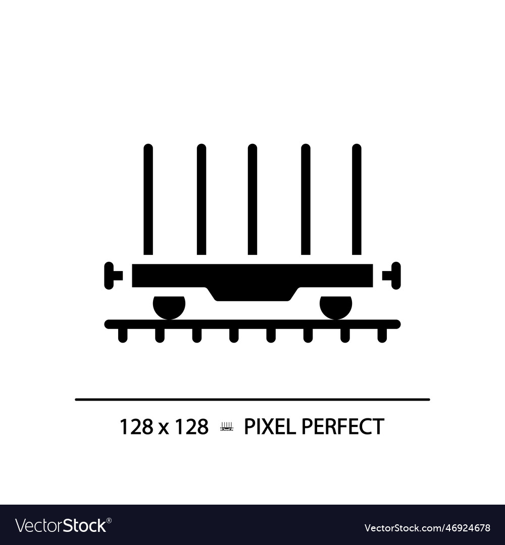 Flatcar pixel perfect black glyph icon Royalty Free Vector Flatcar pixel perfect black glyph icon Royalty Free Vector