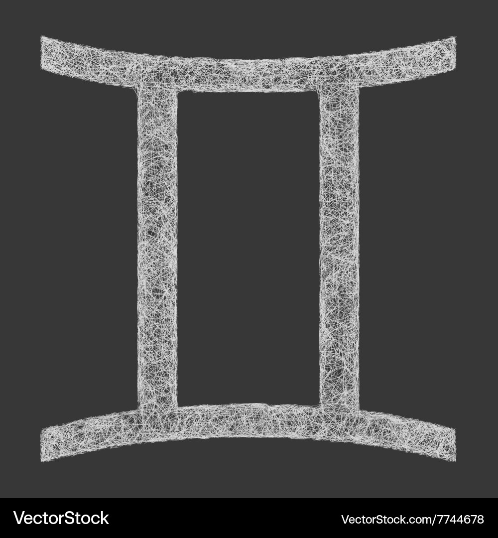 Gemini zodiac sign line art Royalty Free Vector Image
