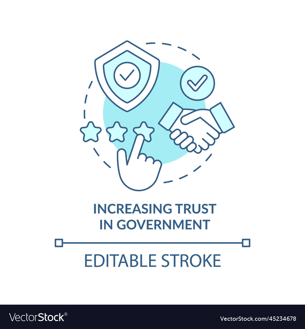 Increasing trust in government turquoise concept Vector Image