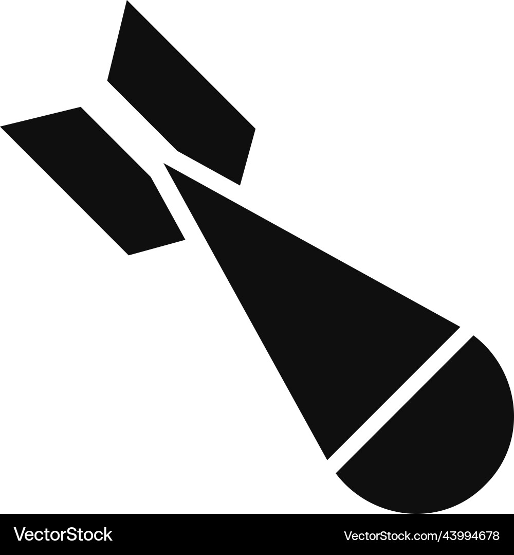 Missile black icon ranged weapon military Vector Image