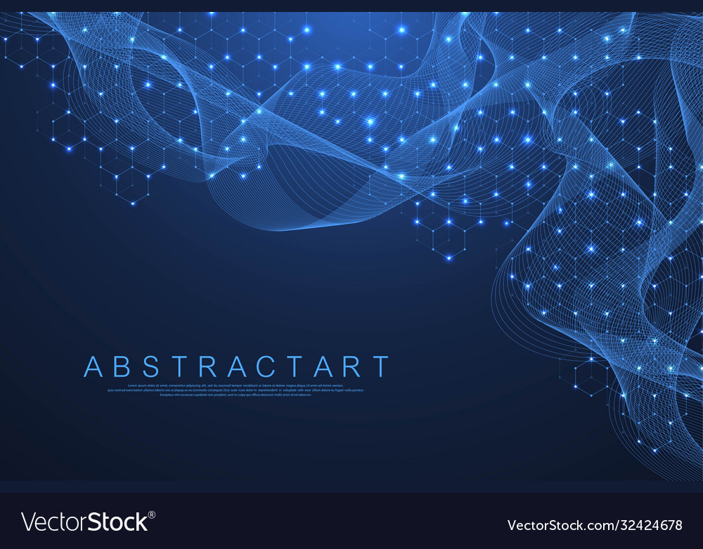 Technology abstract lines and dots connect Vector Image