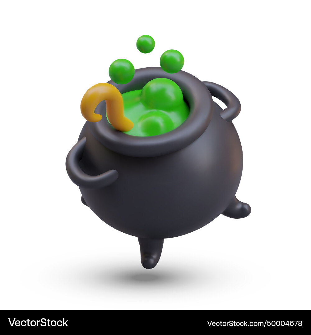 Top view on realistic green boiling soup in black Vector Image