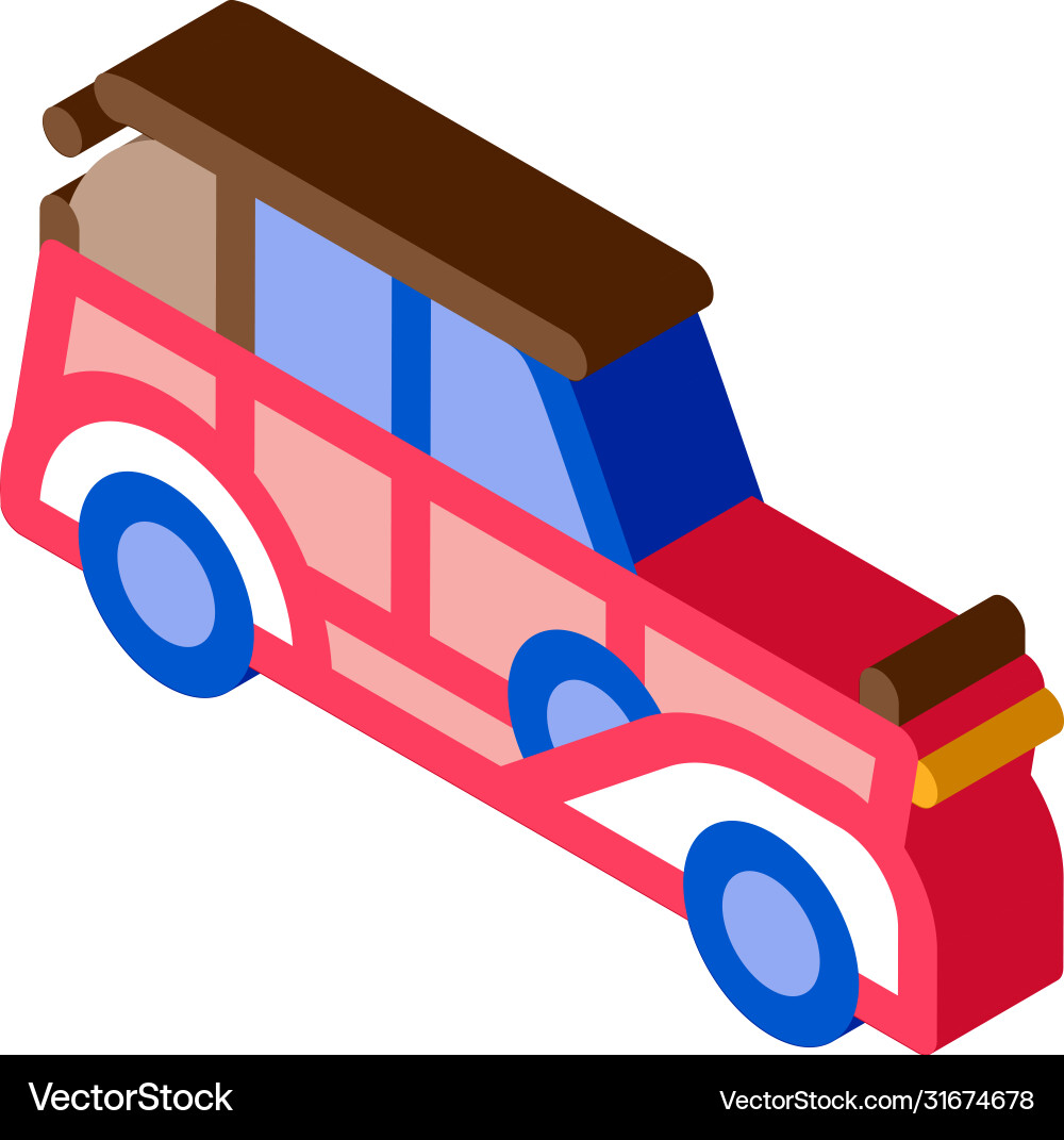 Vintage car isometric icon Royalty Free Vector Image
