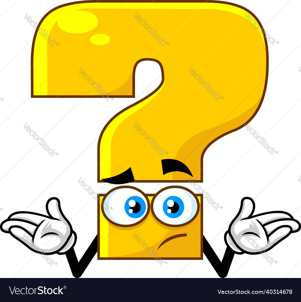 Yellow question mark cartoon character Royalty Free Vector