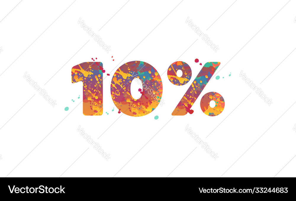 10 percent - typography inscription Royalty Free Vector