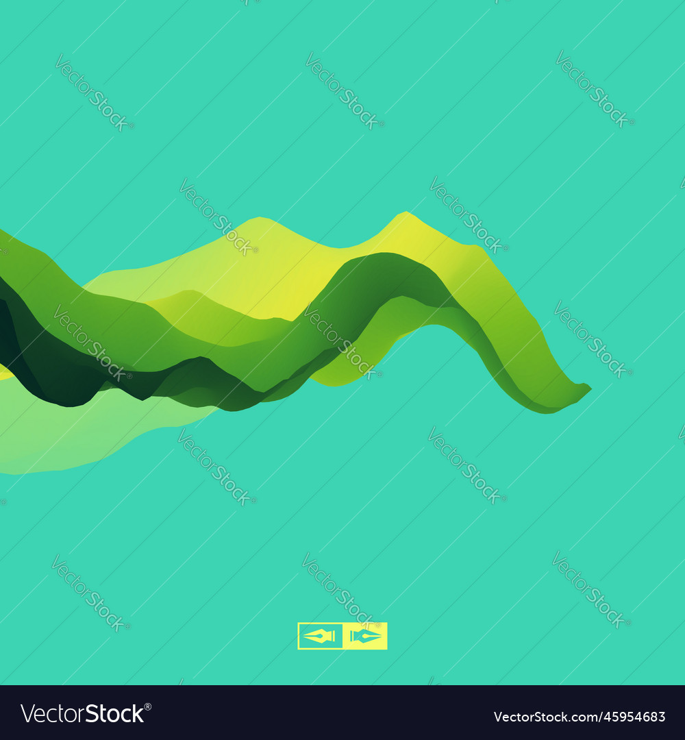 3d Wavy Background Dynamic Effect Design Template Vector Image