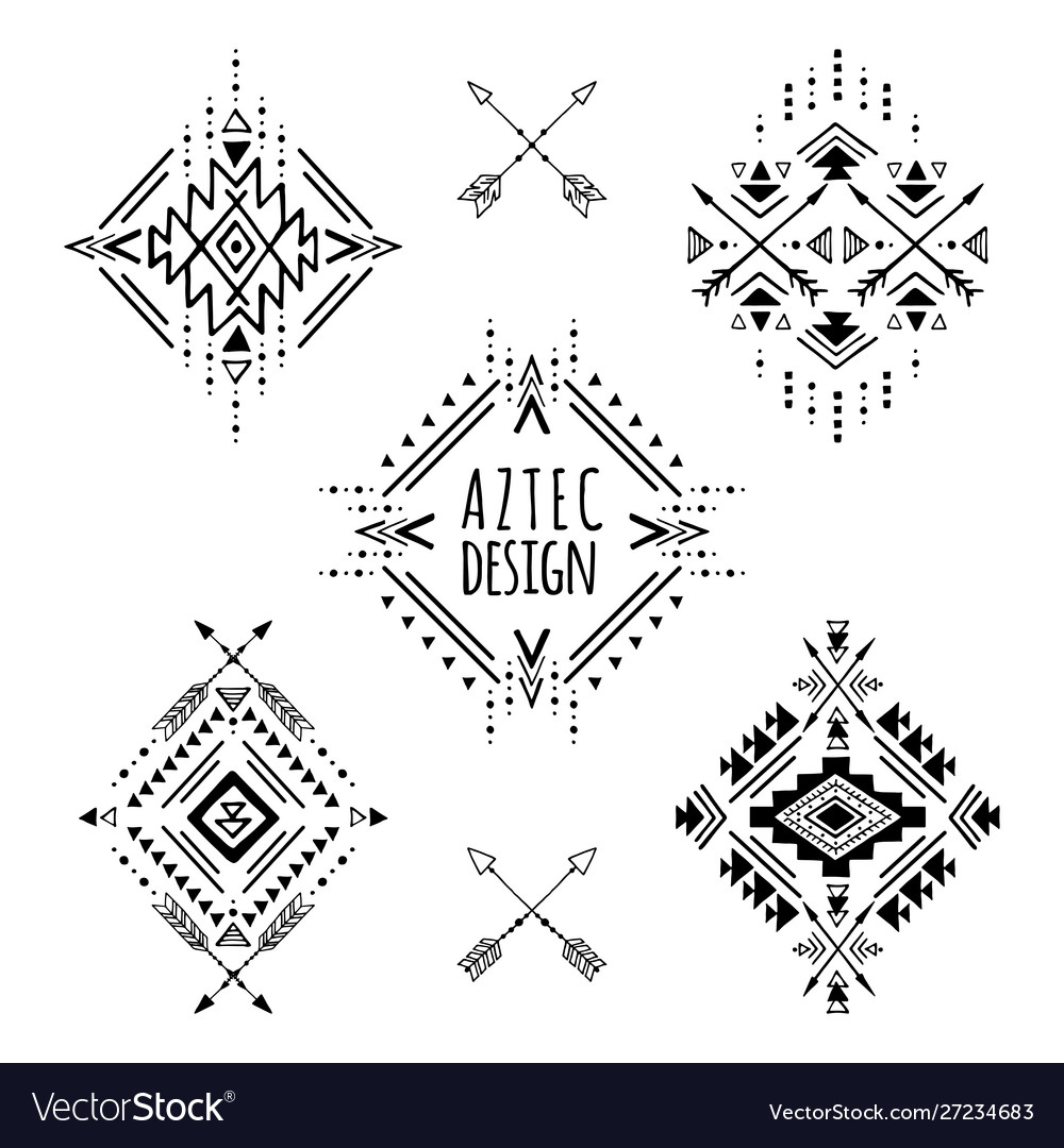 Aztec elements Royalty Free Vector Image - VectorStock
