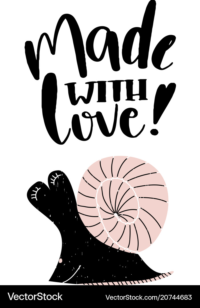 Card with calligraphy lettering made love Vector Image
